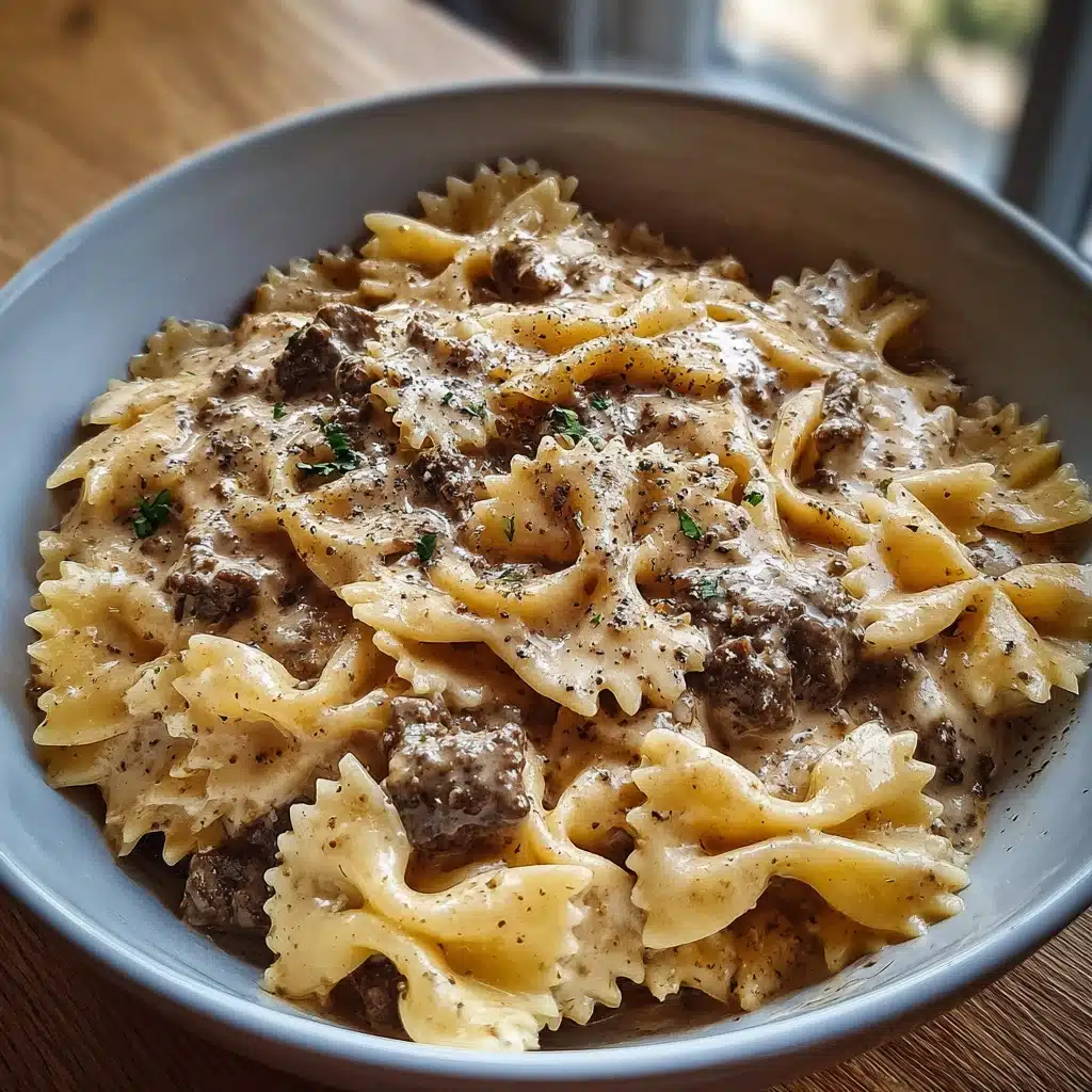 Creamy Parmesan Garlic Beef Pasta | 5-Star Comfort Dinner Recipe