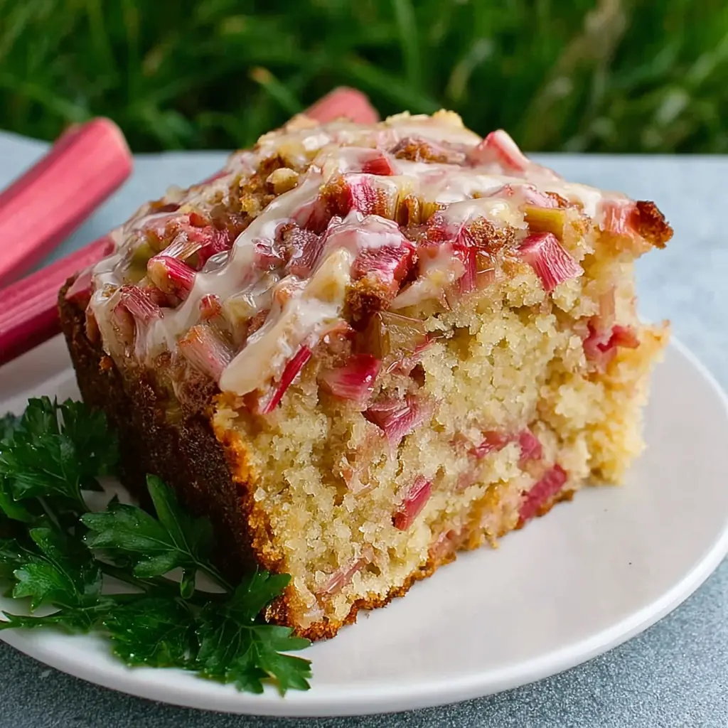 Rhubarb Sour Cream Cake – Amazing 1-Bowl Easy Recipe